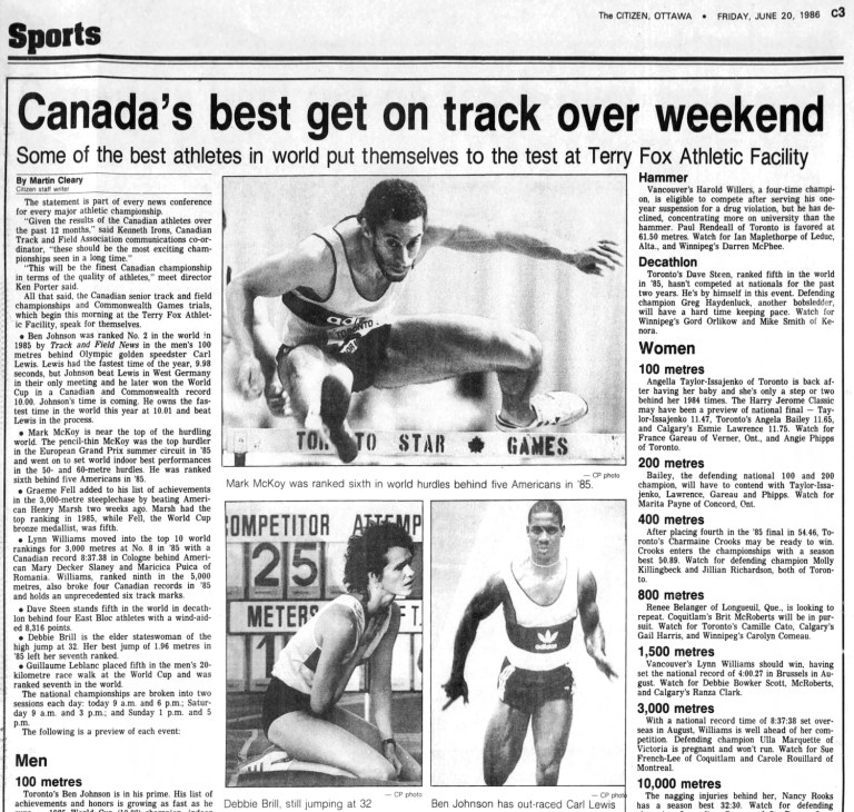 Ottawa Sport History Highlight: Ottawa’s 1986 track and field nationals ...