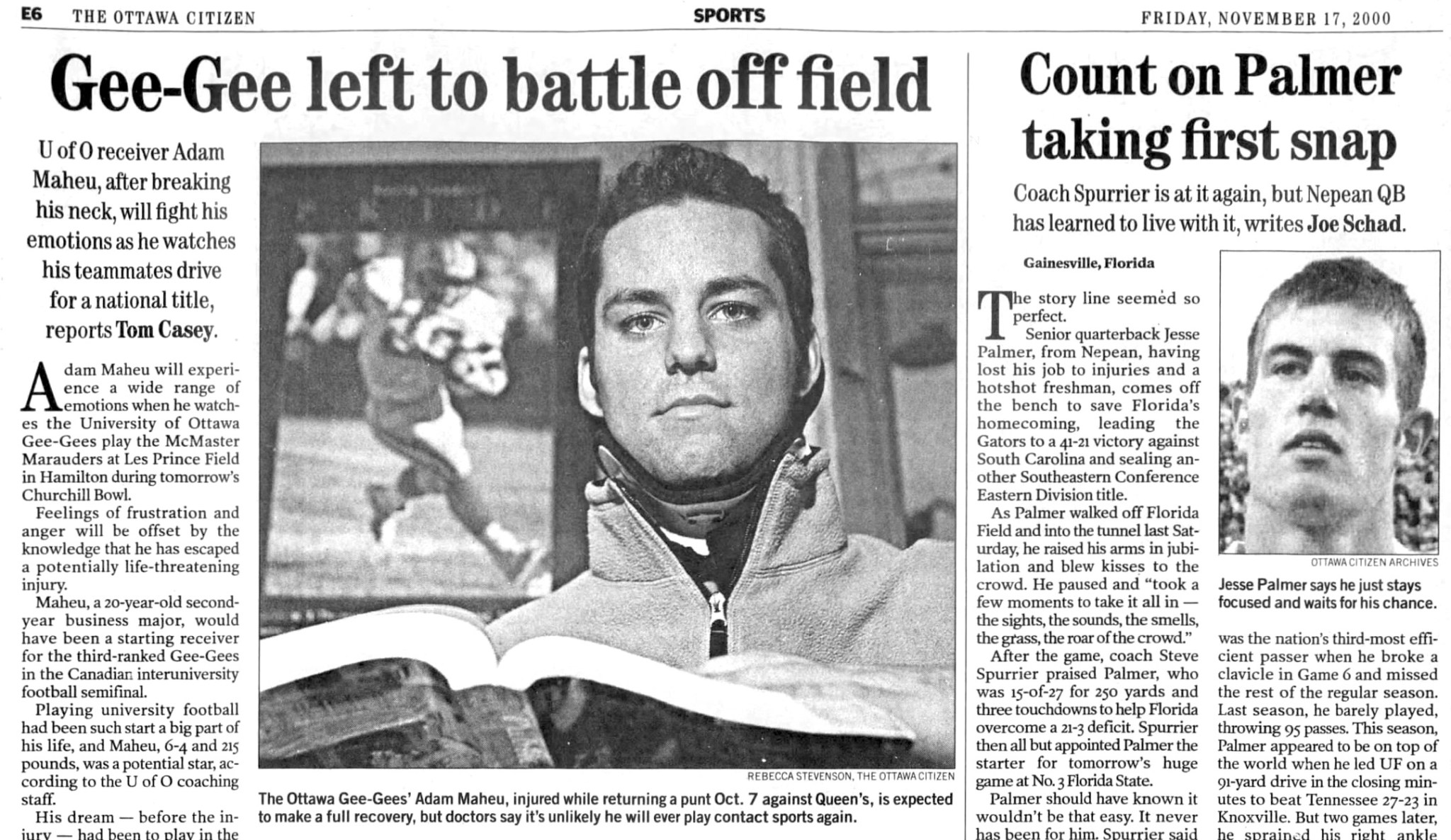 Ottawa Sport History Highlight: 1975 and 2000 Gee-Gees football teams ...